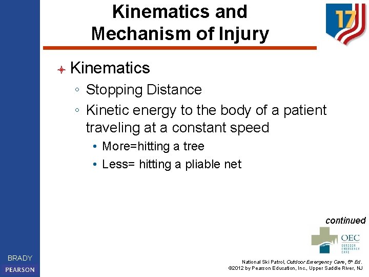 Chapter 17 Principles of Trauma BRADY National Ski