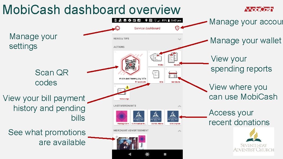 An introduction to using Mobi Cash for the