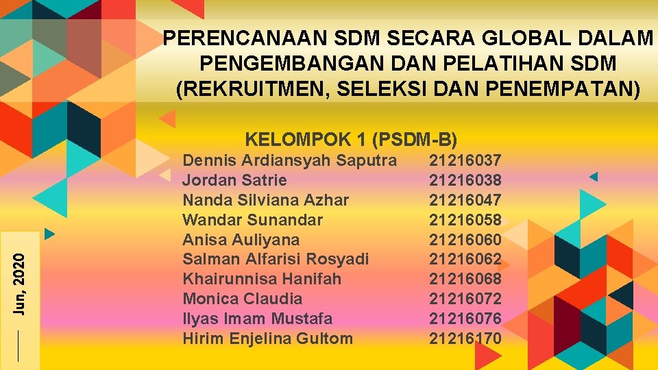 PERENCANAAN SDM SECARA GLOBAL DALAM PENGEMBANGAN DAN PELATIHAN