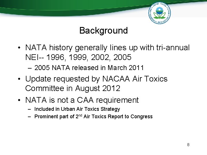 National Air Toxics Assessment NATA Approach GEOCAPE Workshop
