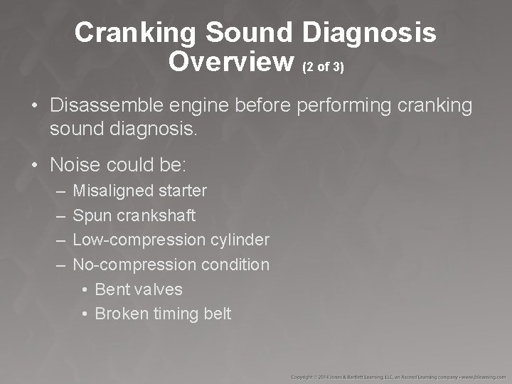 CHAPTER 10 Engine Mechanical Testing Introduction Mechanical condition
