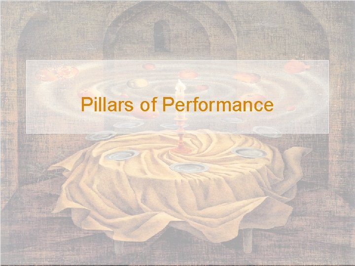 Pillars of Performance Pillar of Performance 1 Maximising