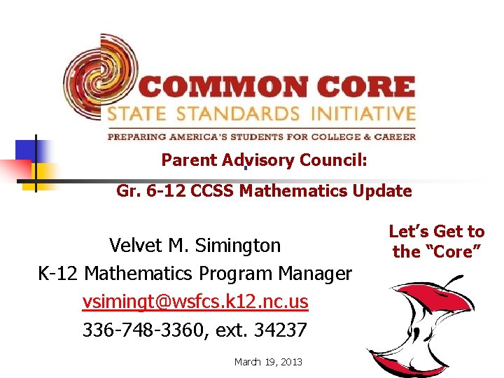 2010 2011 Elementary Principals Mathematics Update Council Parent