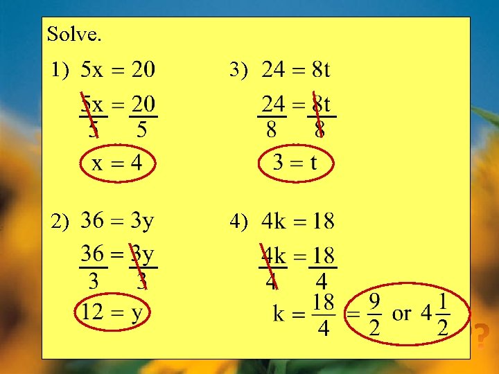 Unit 7 Lesson 20 OneStep Equations Standard AF