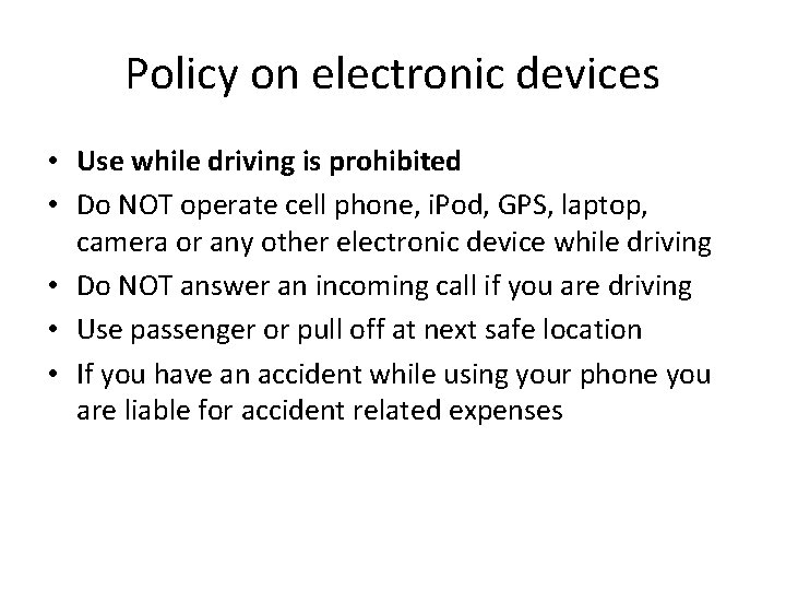 Fleet Orientation What is official use Between places