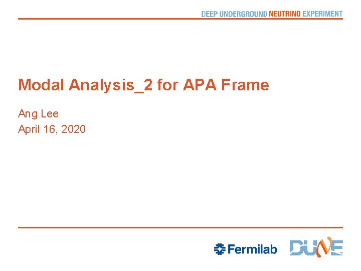 Modal Analysis2 for APA Frame Ang Lee April