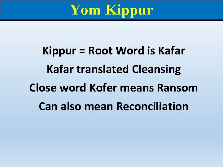 The Book of Isaiah Chapter 4 Yom Kippur