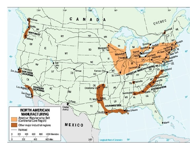Where is Industry distributed today Largest Markets North
