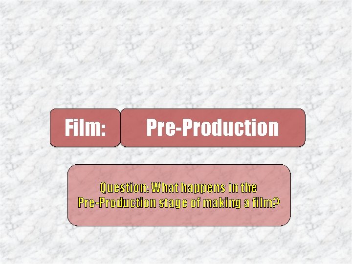 Film Production Stages In the film business the