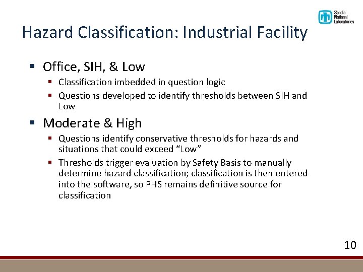 Primary Hazard Screening PHS for ISMS Implementation and
