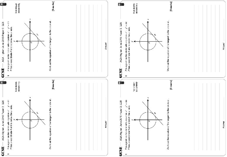 Circle Tangent Equation Higher GCSE Questions AQA These