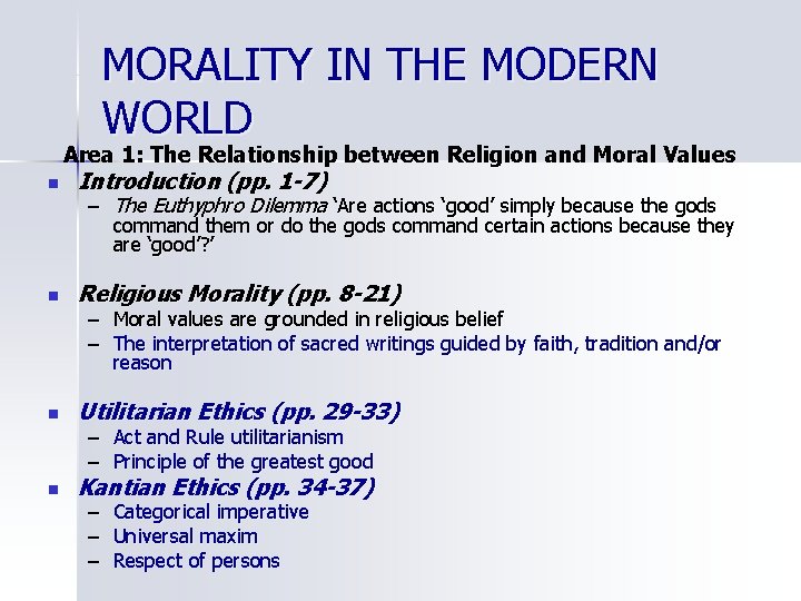 The Relationship between Religion and Moral Values Religious