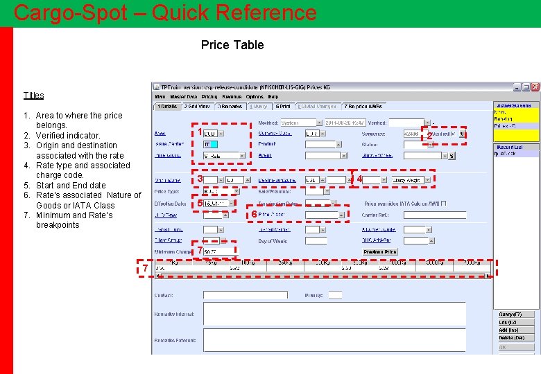 CargoSpot Quick Reference Rates Pricing CargoSpot Quick Reference
