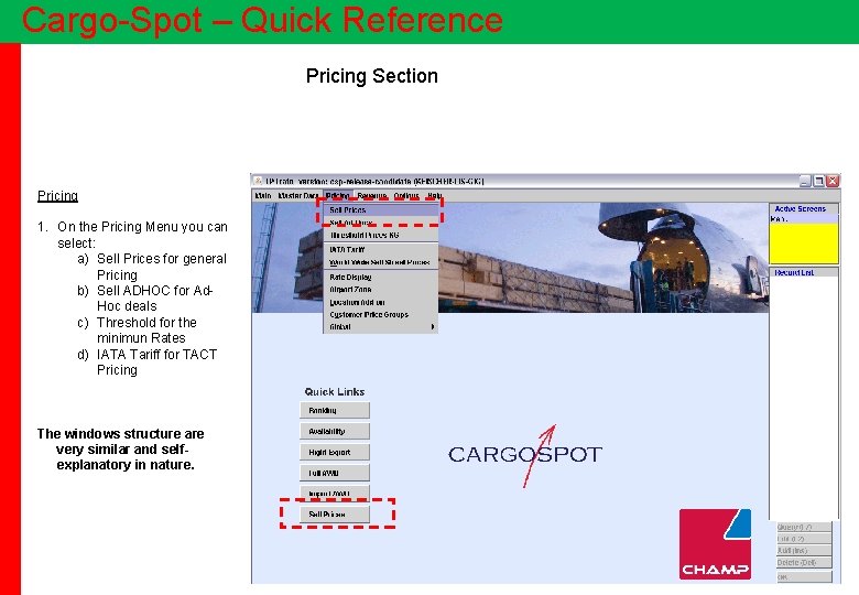 CargoSpot Quick Reference Rates Pricing CargoSpot Quick Reference
