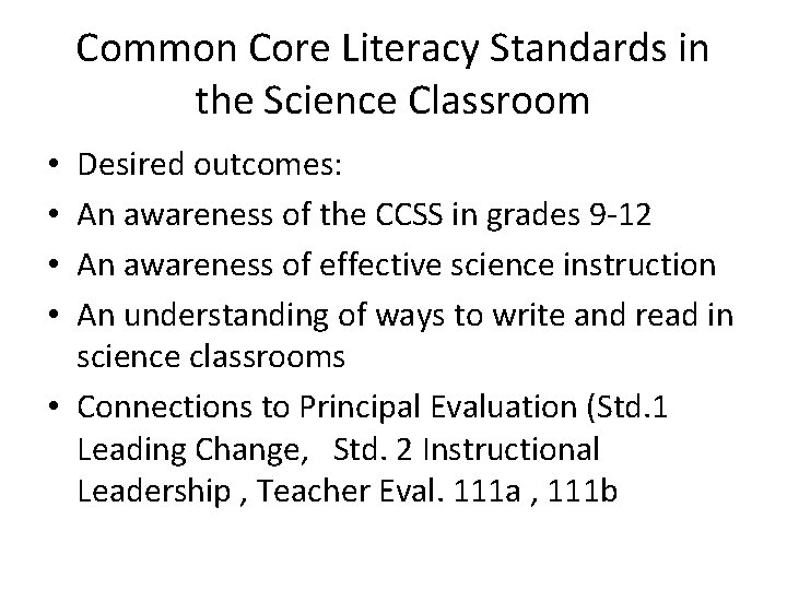 Common Core Literacy Standards in the Science Classroom