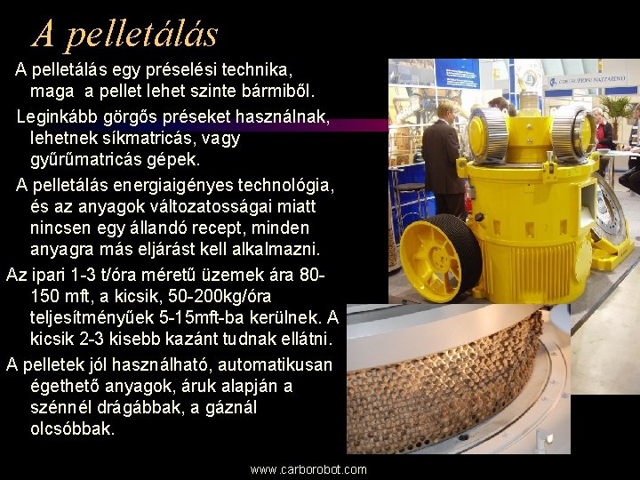 Krnyezetkml tzelstechnika a CARBOROBOT kaznok Gyr 2009 oktber
