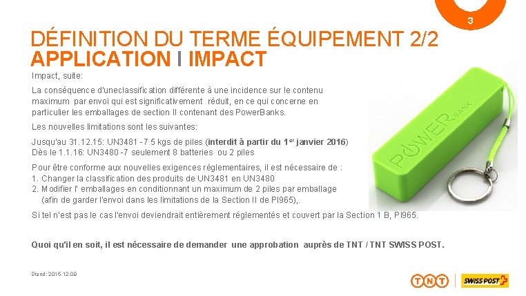 LITHIUM BATTERIES 2 DFINITION DU TERME QUIPEMENT 12