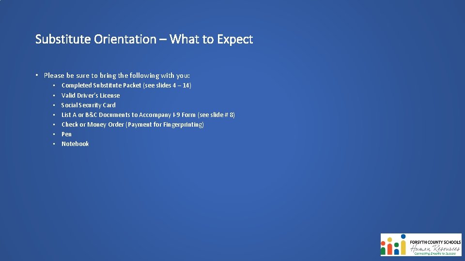 Substitute Orientation What to Expect Required Forms Latest