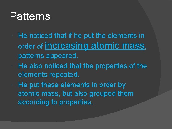 MENDELEEV AND THE PERIODIC TABLE Everything in BLUE