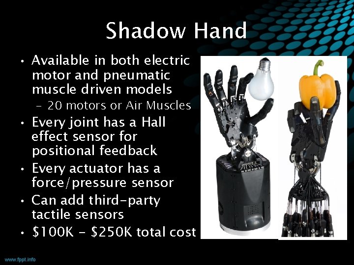 Robotic Hands Mimicking the Human Hand David French