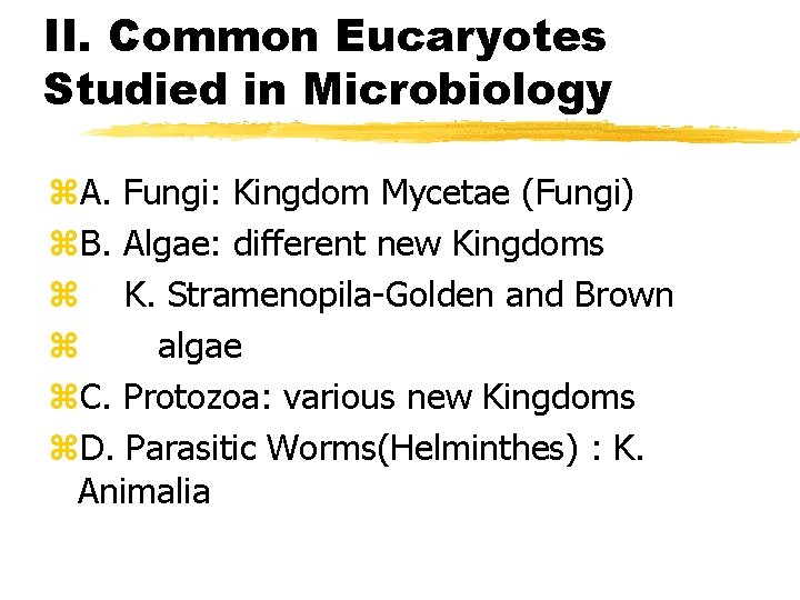 Chapter 5 Eucaryotic Cells and Microbes I Origin
