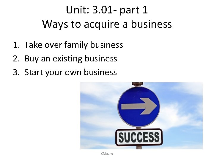 Unit 3 01 part 1 Ways to acquire