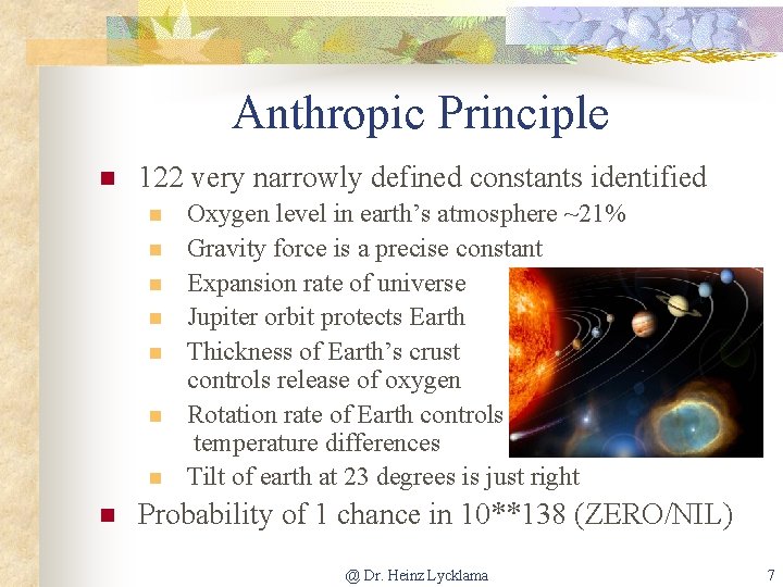 Explaining The Reality of God Dr Heinz Lycklama