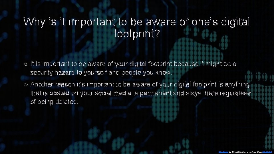 Digital footprint Alexandra Sava How might your digital