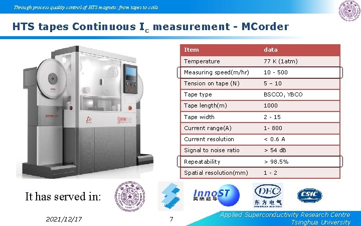 Through process quality control of HTS magnets from