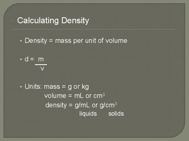 Density What does it mean to be dense