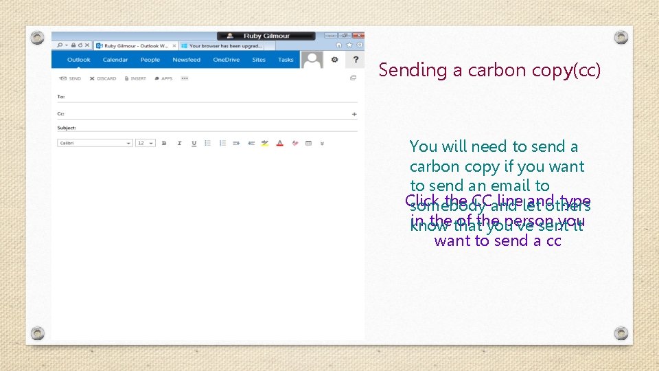 Using outlook 365 Ruby Gilmour 11 MB opening