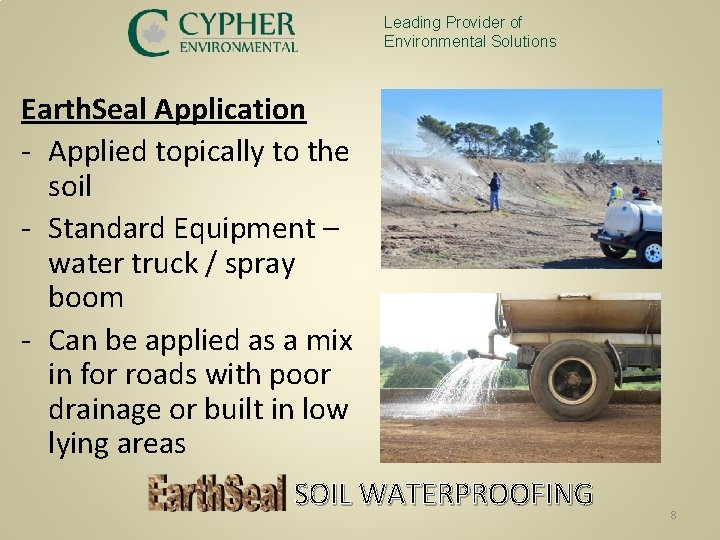 SOIL WATERPROOFING Leading Provider of Environmental Solutions 1