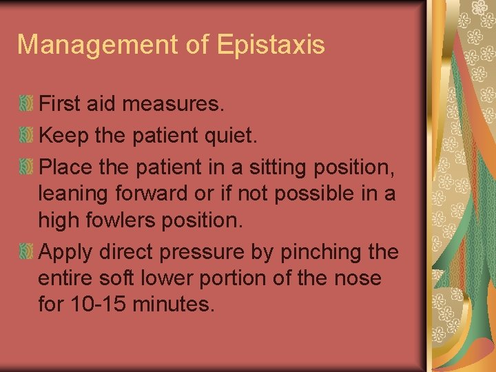 EPISTAXIS DEFINITION Epistaxis is bleeding from the nose