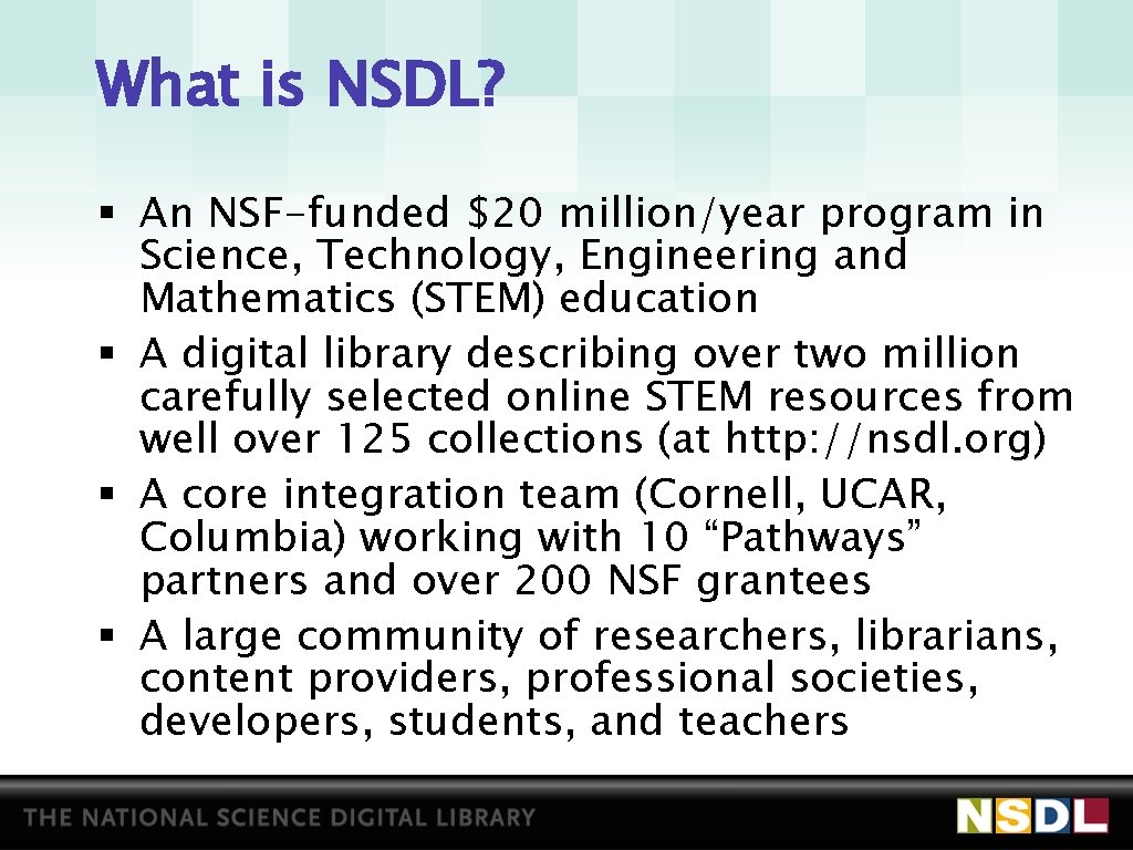 NSDL 2 0 Building a Collaborative Digital Library