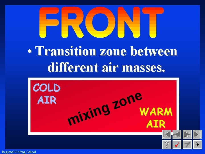 Transition zone between different air masses COLD AIR