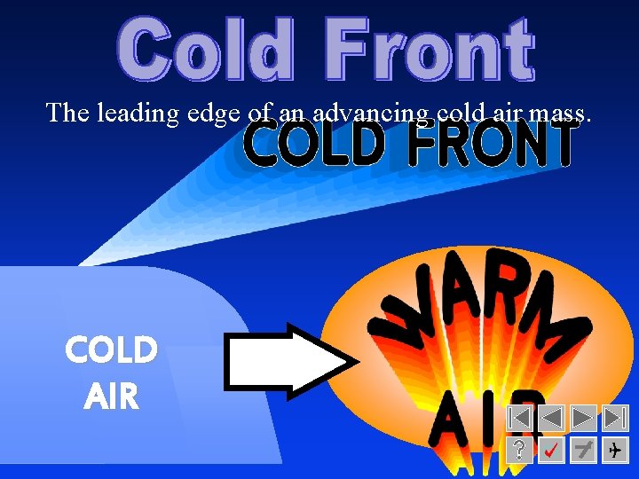 Transition zone between different air masses COLD AIR