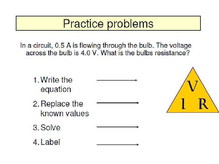 Ohms law magic triangle Ohms law defines the