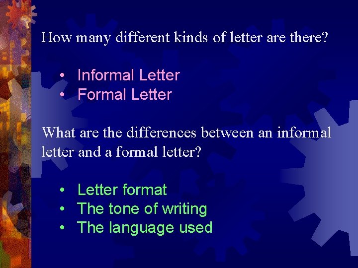 How many different kinds of letter are there