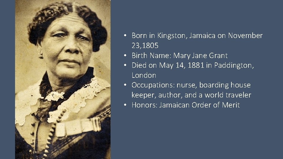 Mary Seacole 1805 1881 Jamaican Nurse Heroine of