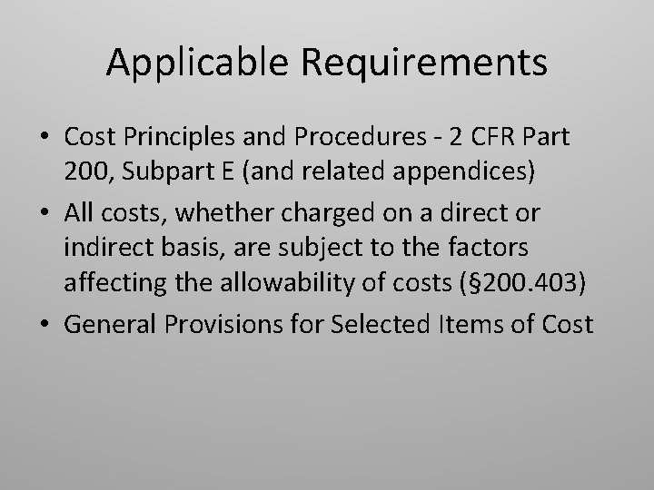 Introduction to Indirect Costs Questions to be Answered