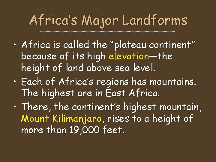 Africa Physical Geography Land Water Where is Africa