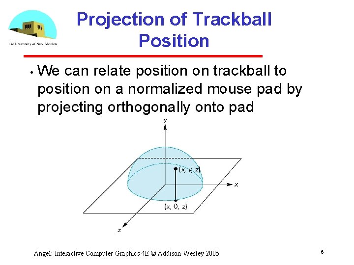 Virtual Trackball Ed Angel Professor of Computer Science