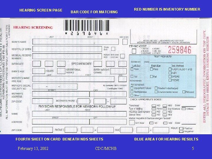 NATIONAL EHDI MEETING February 13 2002 MICHIGAN DEPARTMENT