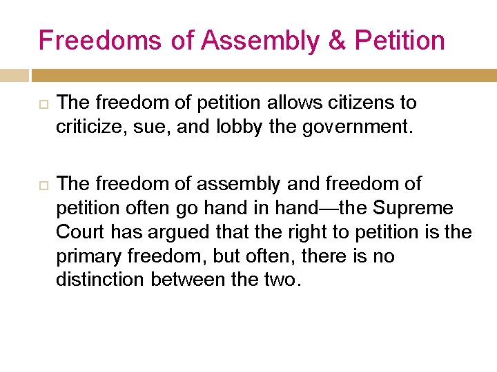UNIT 1 B CONSTITUTIONAL AMENDMENTS First Amendment Congress