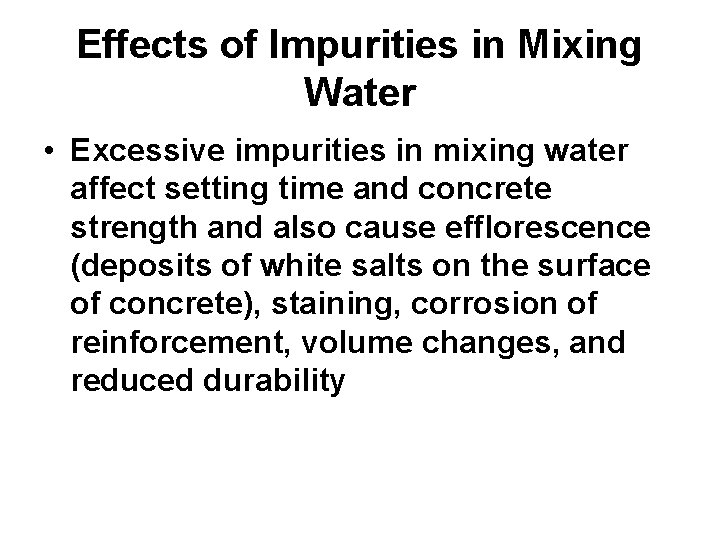 Lecture 5 Mixing Water for Concrete Prepared by