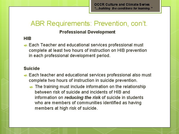 ANTIBULLYING BILL OF RIGHTS ACT ABR A CATALYST