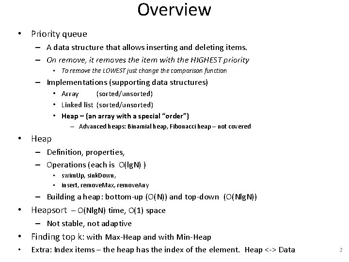 Priority Queues Binary Heaps and Heapsort CSE 3318