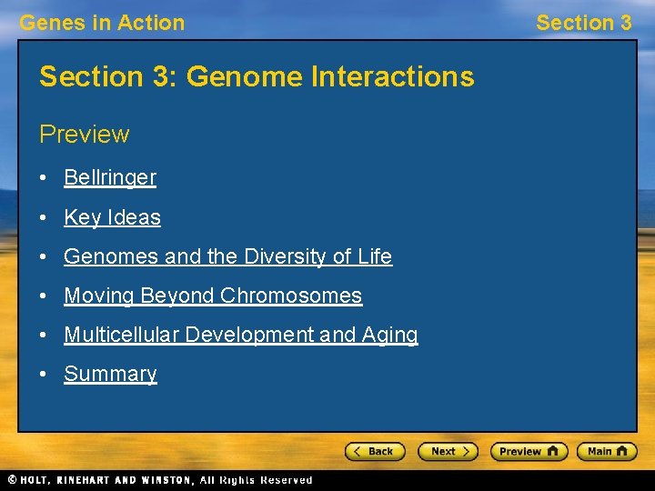 Genes in Action Section 3 Genome Interactions Preview