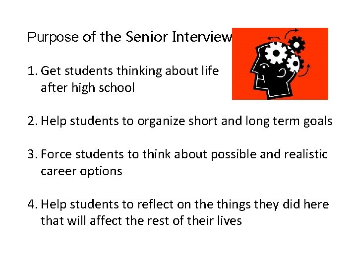 Senior Exit Interview Coming to you November 1