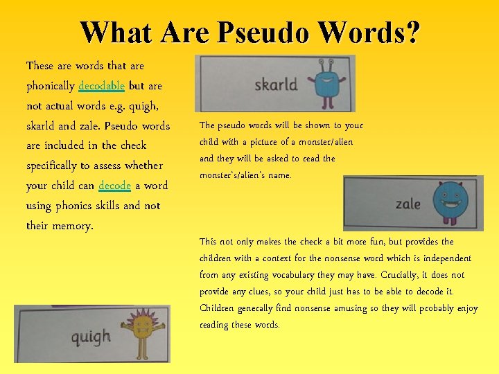 Phonic Screening Test June 2019 Cale Green Primary